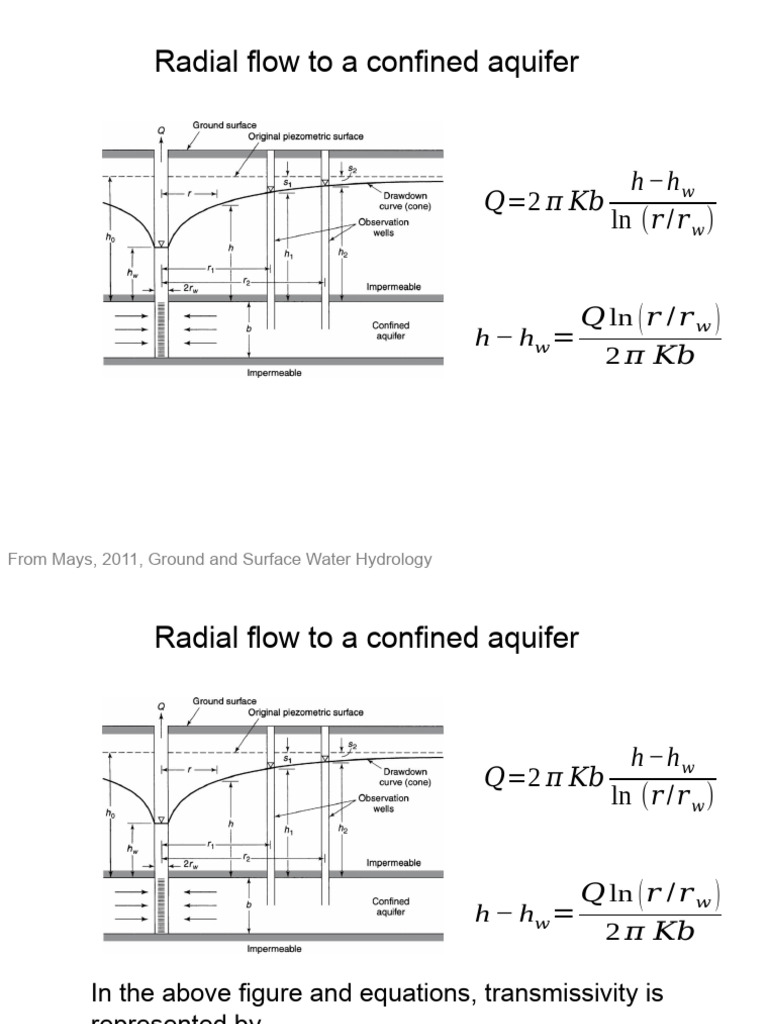 Radial Flow in Confined Aquifers | PDF | Groundwater | Aquifer