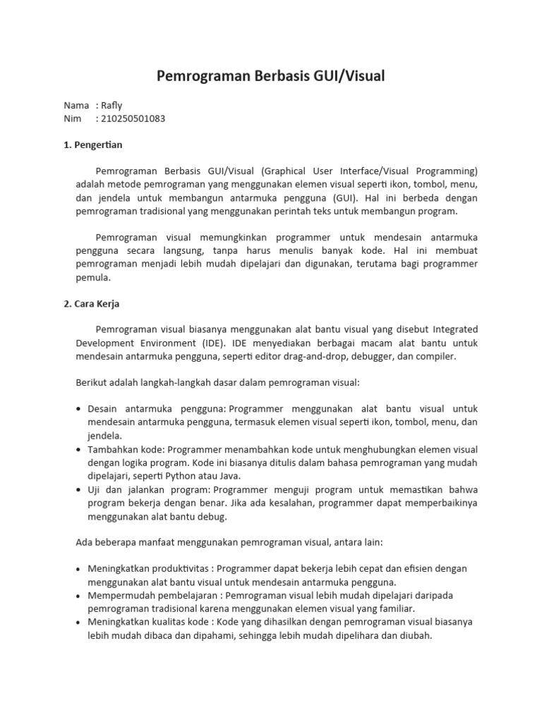 Pemrograman Visual untuk Pemula | PDF