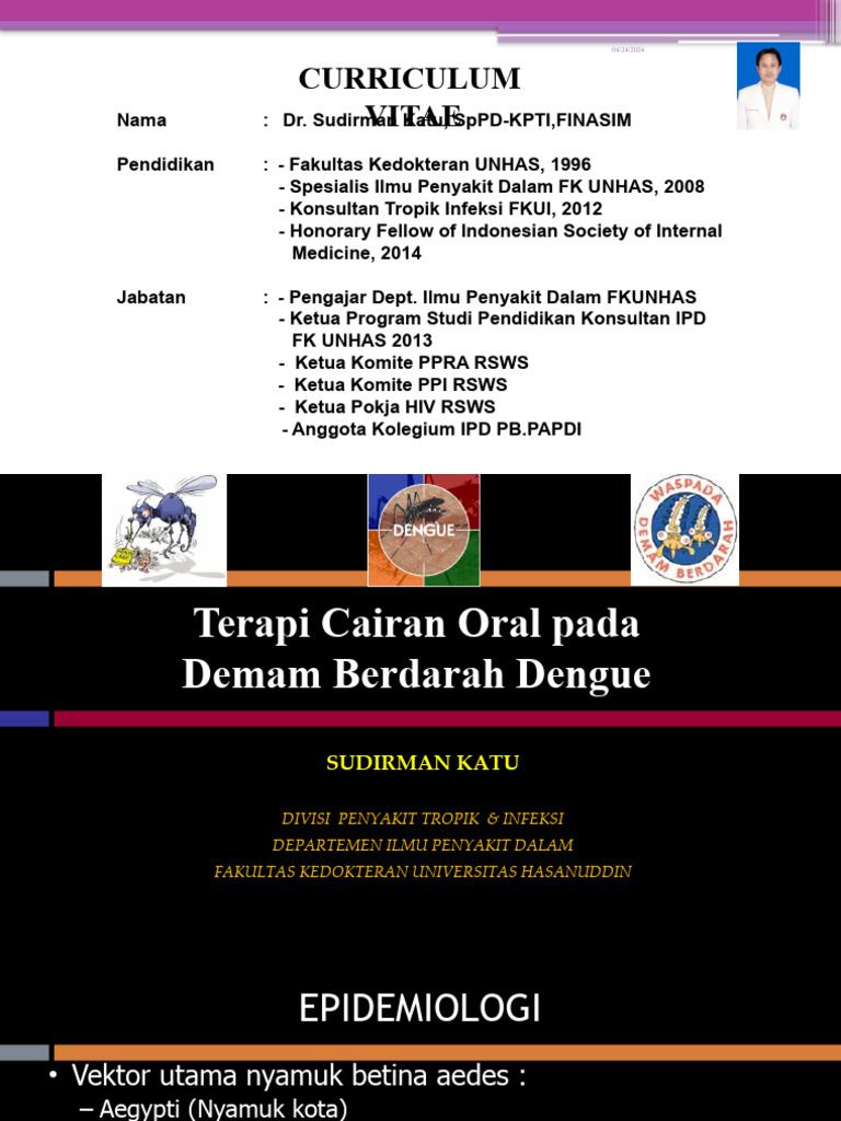 Fluid Therapy For Dengue - dr Sudirman Katu Sp.PD | PDF