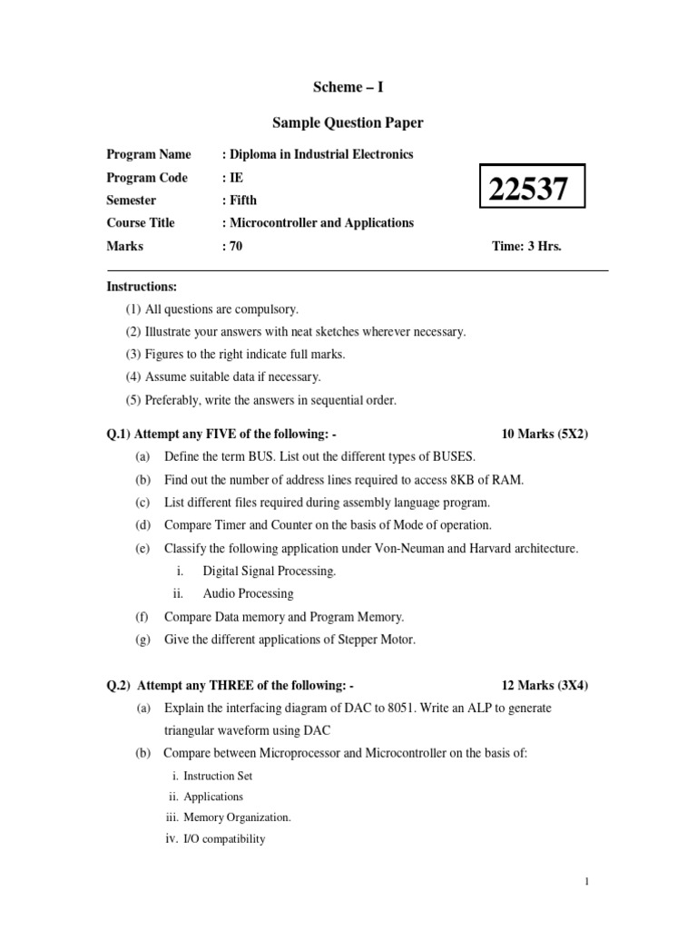 Microcontroller Exam Guide | PDF | Microcontroller | Computer Program