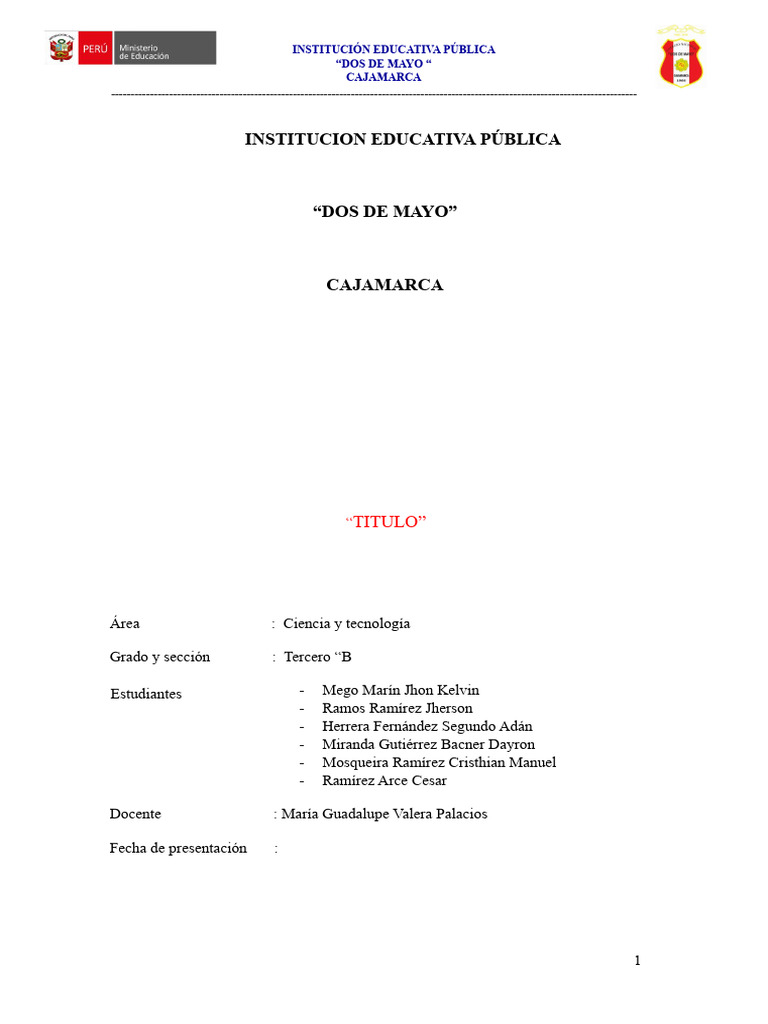 Proyecto de Dron Casero en Cajamarca | PDF | Science