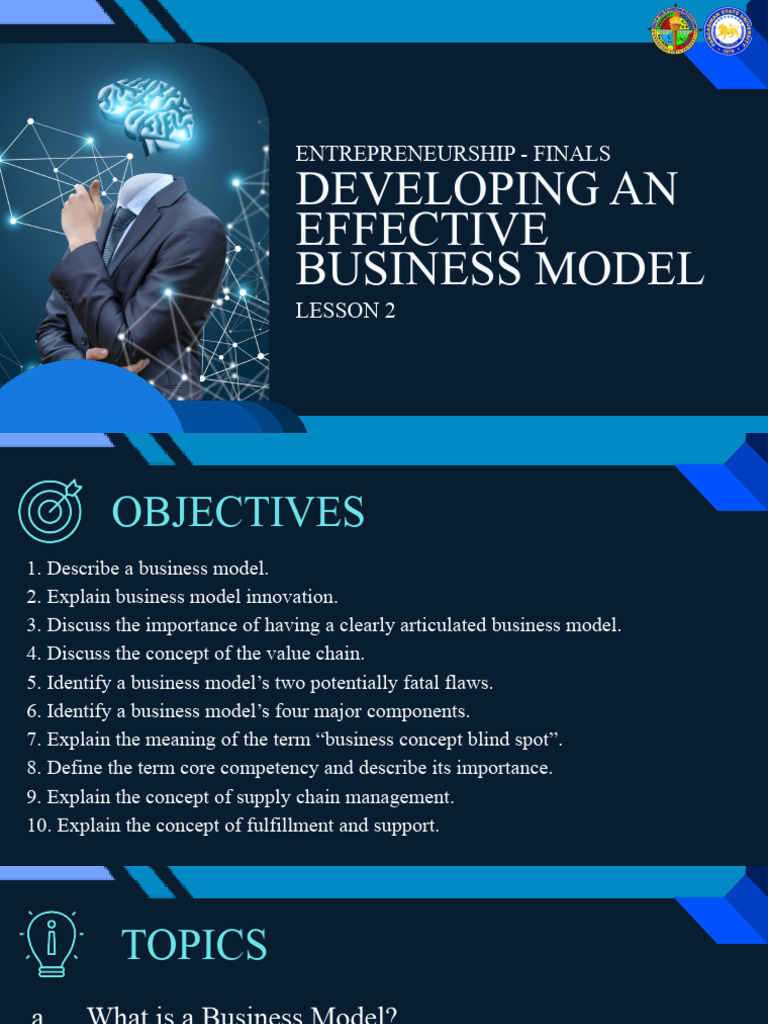Lesson 2-Developing A Business Plan | PDF | Business Model | Strategic ...