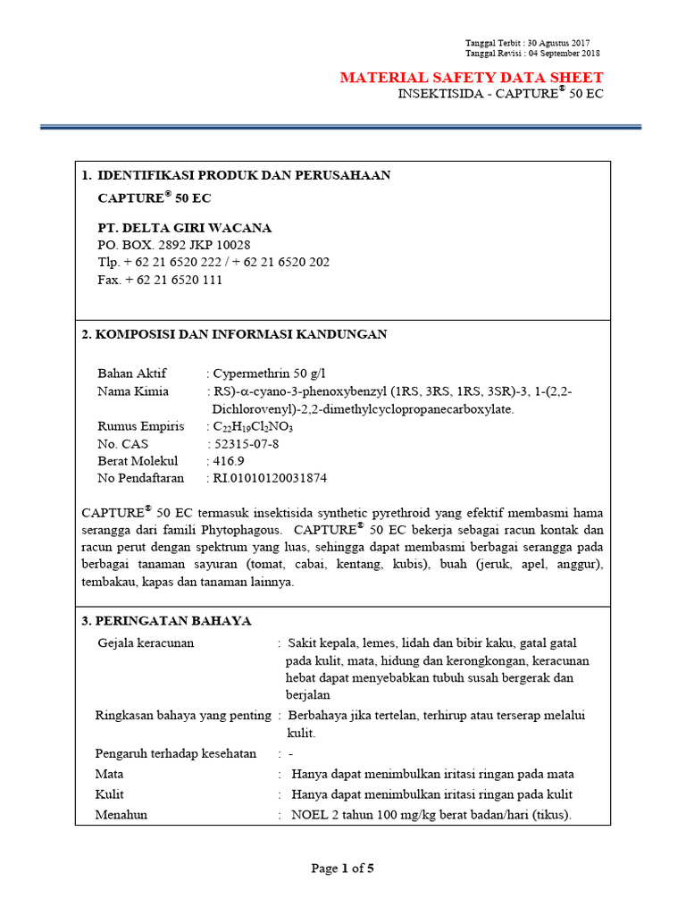 msds I-CAPTURE 50 EC (DELTA 2018) | PDF