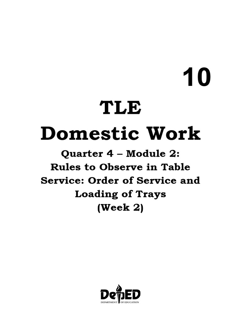 TLE-DomWork10_Q4M2Week2_PASSED_NoAK | PDF | Tableware | Meal
