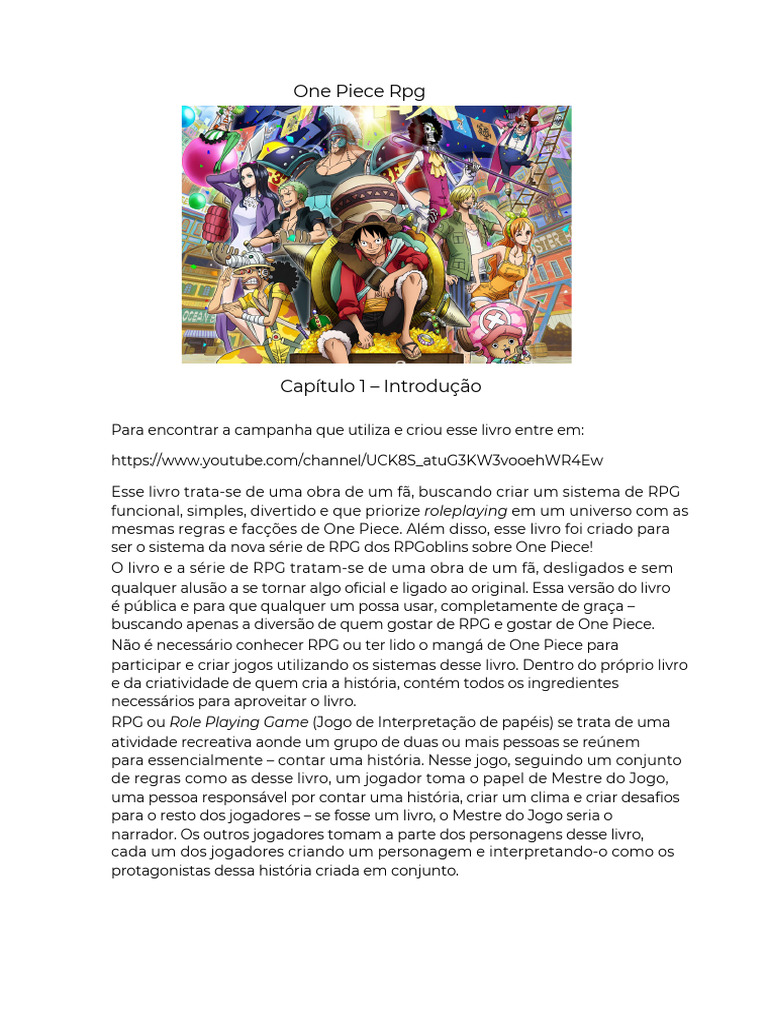 RPG de One Piece | PDF | Jogos de RPG | Mar