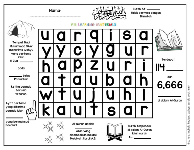 (Nuzul Quran) Word Search | PDF