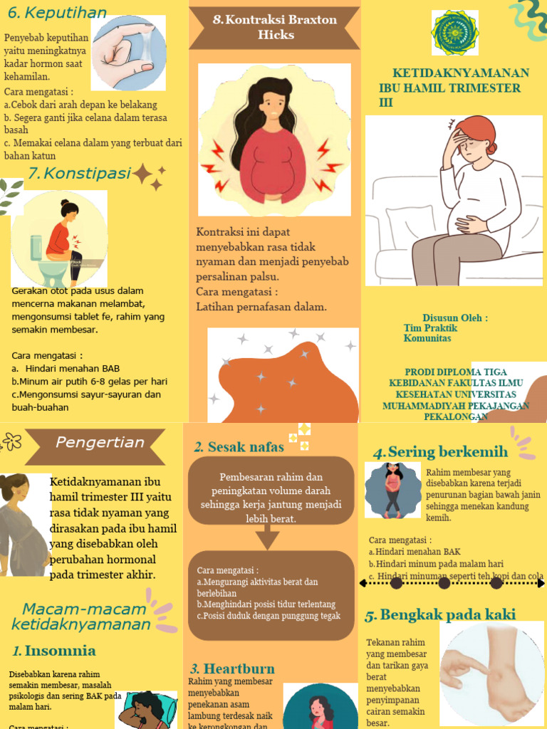 Leaflet Ketidaknyamanan Hamil TM 4 | PDF | Kesehatan Holistik
