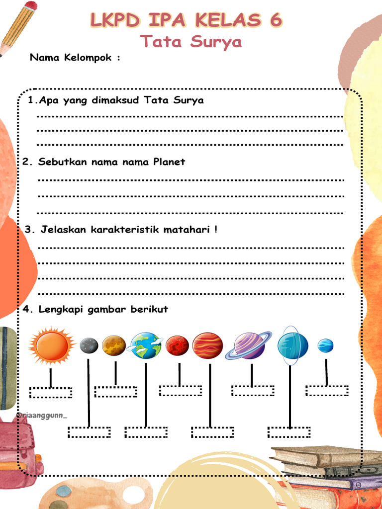 LKPD IPA KELAS 6 TATA SURYA | PDF