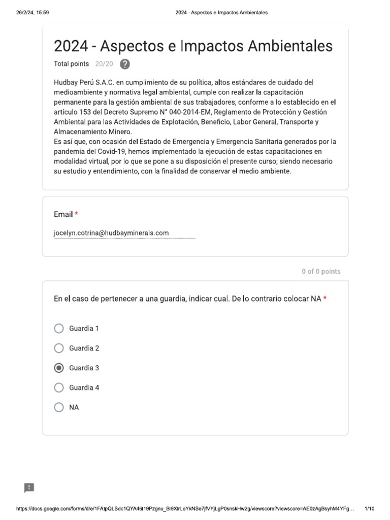 Aspectos e Impactos 2024 | PDF
