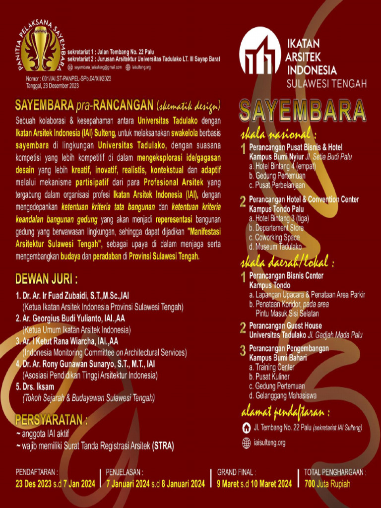 Sayembara IAI SULTENG | PDF