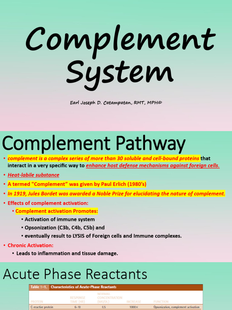 Week 8 The Complement System | Download Free PDF | Complement System | Biochemistry