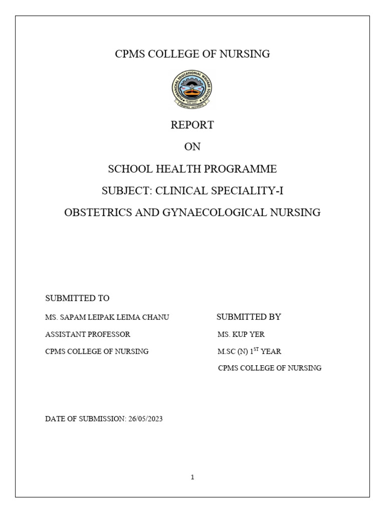 School Health Programme Report | Download Free PDF | Schools