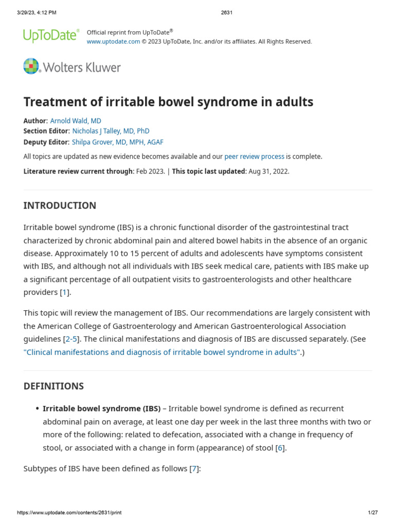 COLON IRRITABLE | PDF | Irritable Bowel Syndrome | Constipation