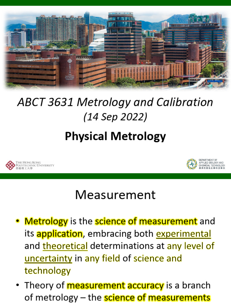 ABCT3631 Physical Metrology - Updated | PDF | Measurement | Accuracy And Precision