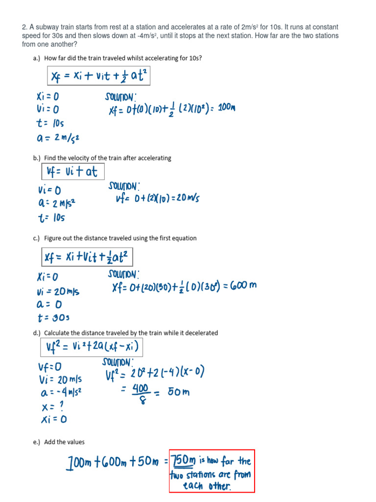Kinematics Exercises | PDF