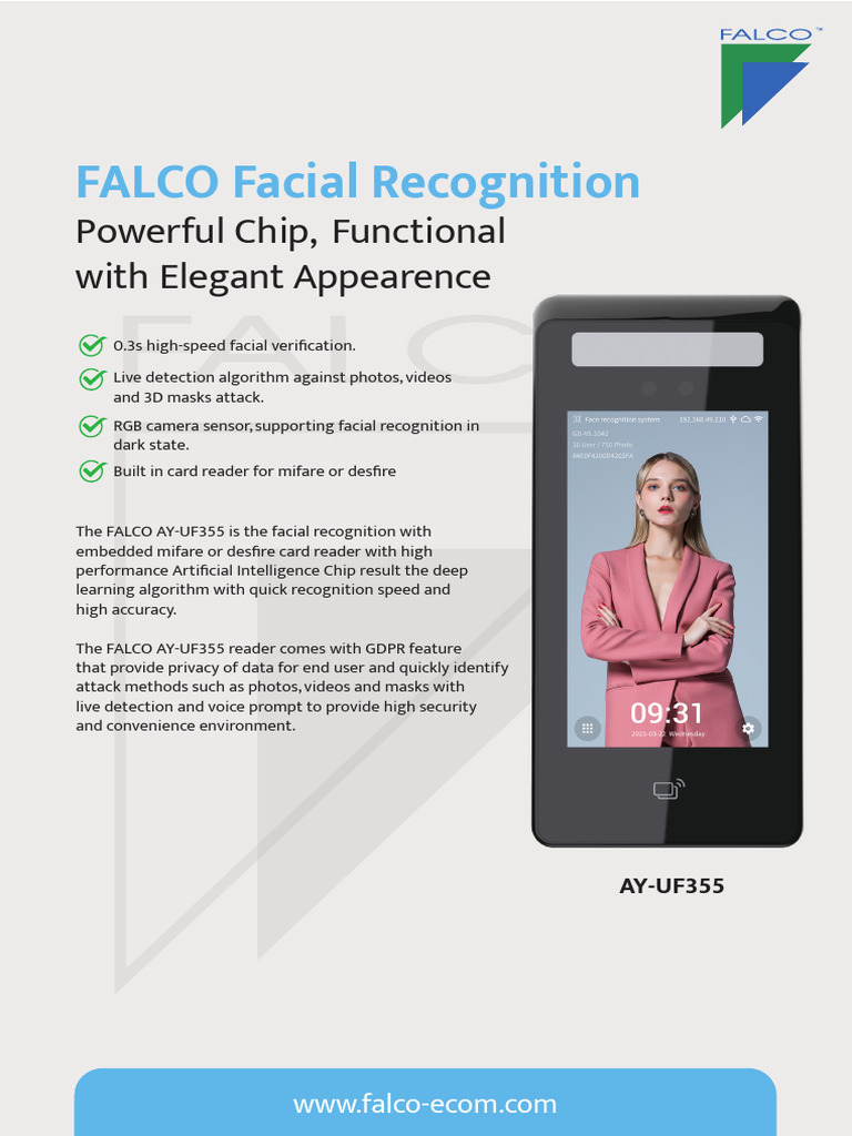 FALCO AY-UF355 Facial Recognition Reader | PDF | Games & Activities ...