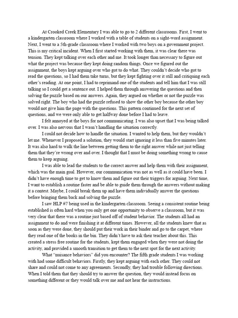 field experience 5 | PDF | Human Communication | Behavior Modification