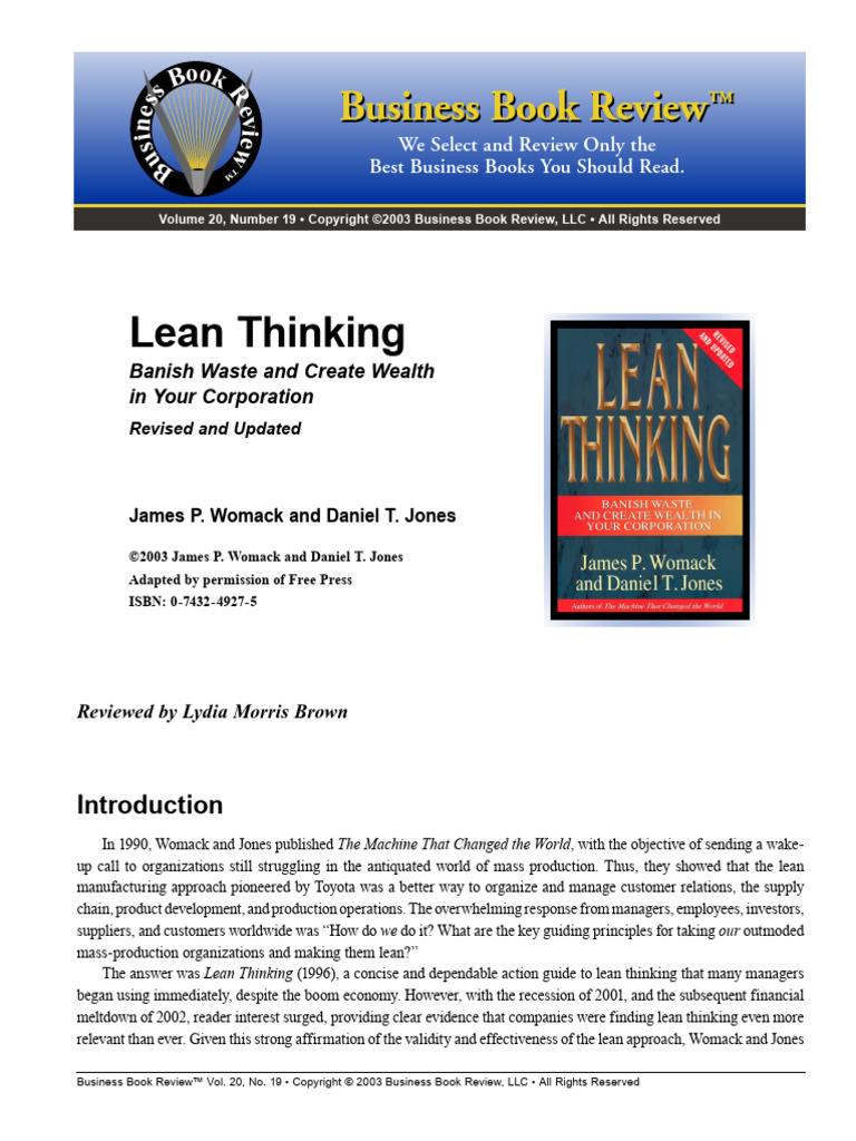 Lean Thinking (2022 - 05 - 15 00 - 53 - 56 UTC) | Download Free PDF ...