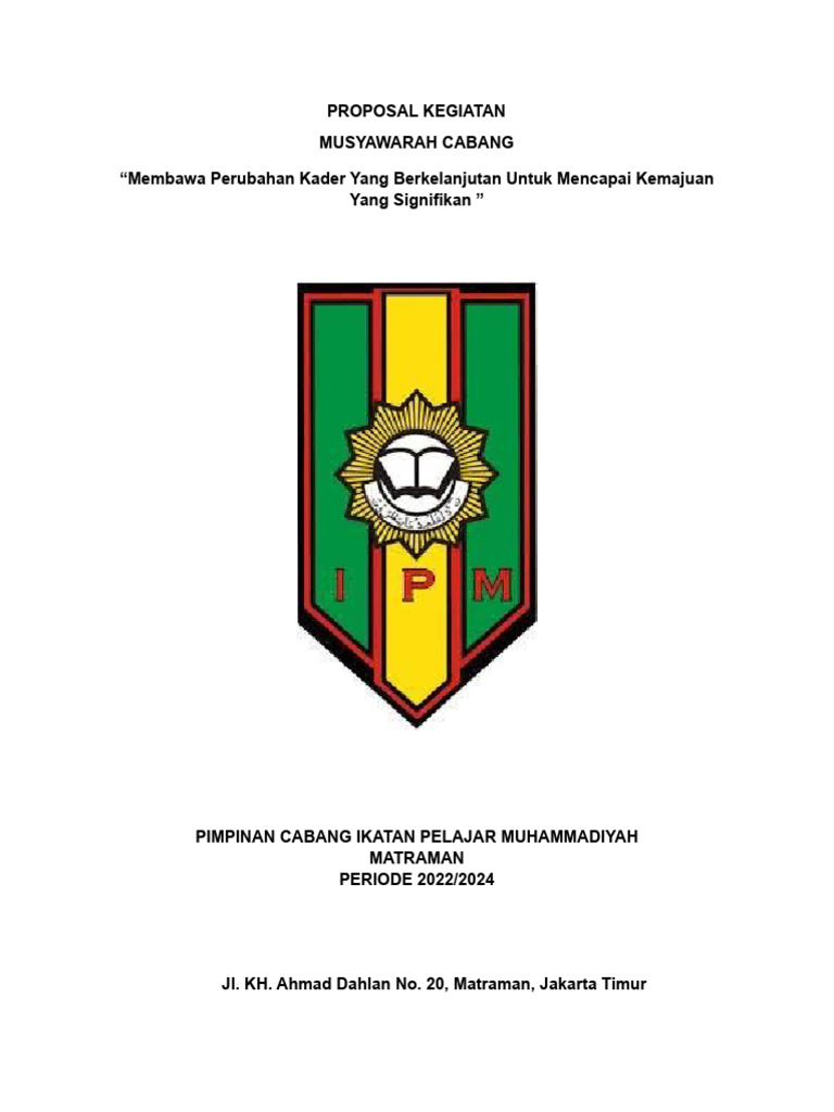 Proposal Kegiatan Musycab 2024 | PDF | Karier & Perkembangan