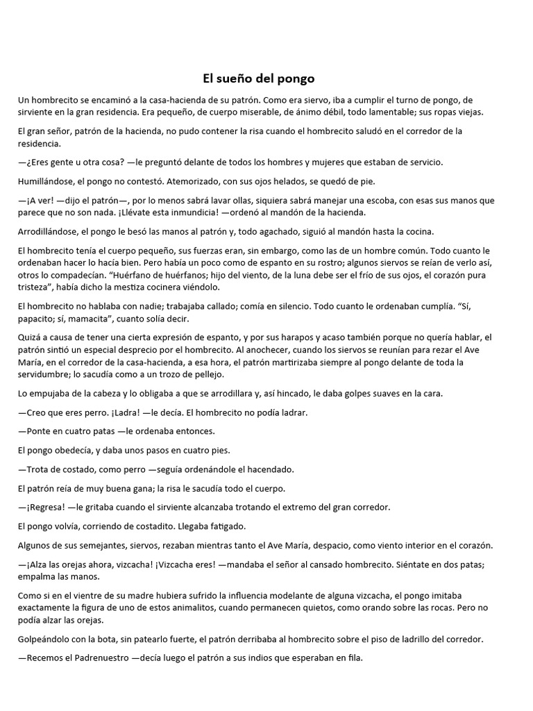 El Sueño Del Pongo | PDF