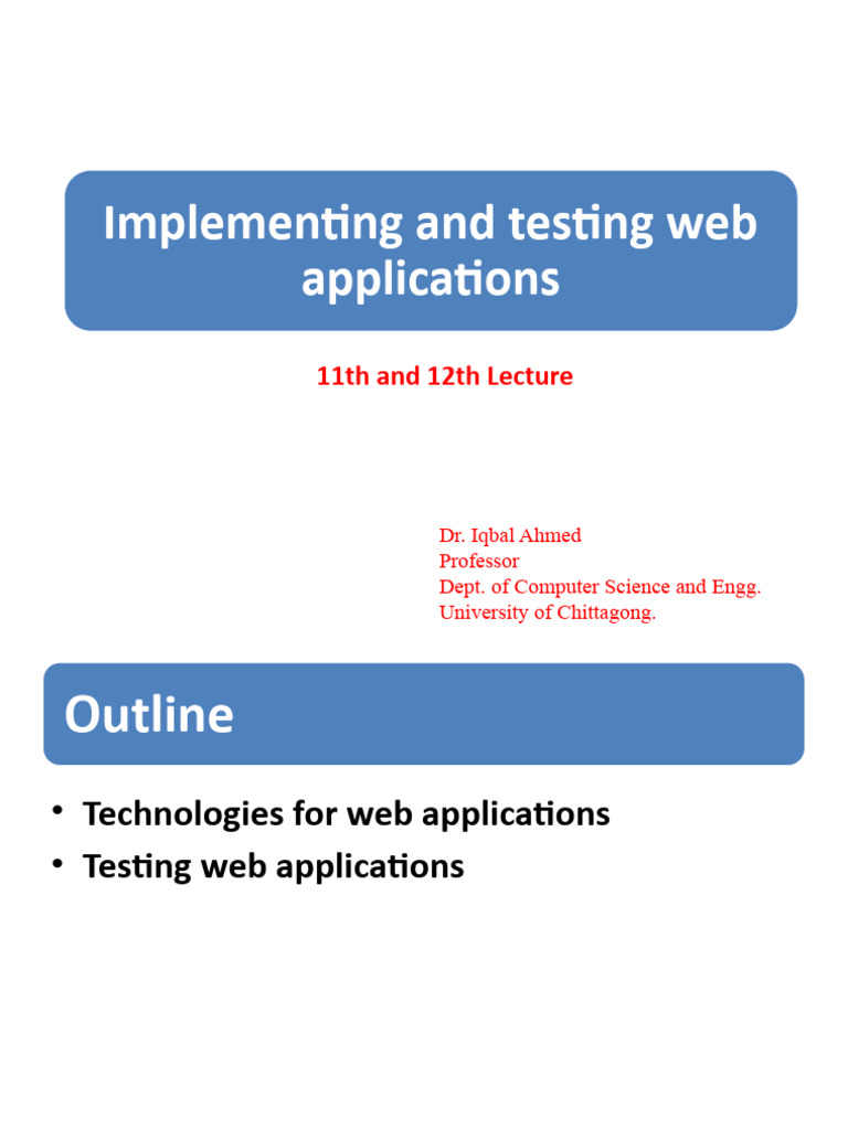 Ch07 Testing Web Application | PDF | Software Testing | World Wide Web
