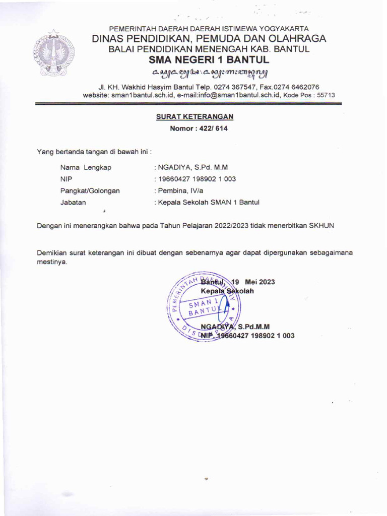 Surat Keterangan Tidak Mengeluarkan Skhun Tahun 20232024 | PDF Surat Keterangan Tidak Mengeluarkan Skhun Tahun 20232024 | PDF