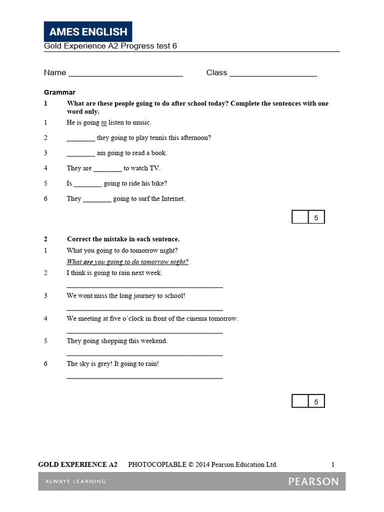 A2 Progress Test 06 Pdf