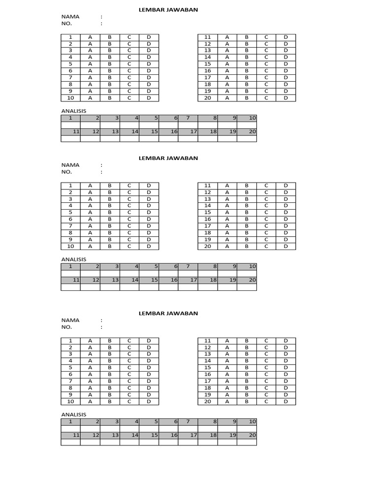 Lembar Jawaban Uts | PDF