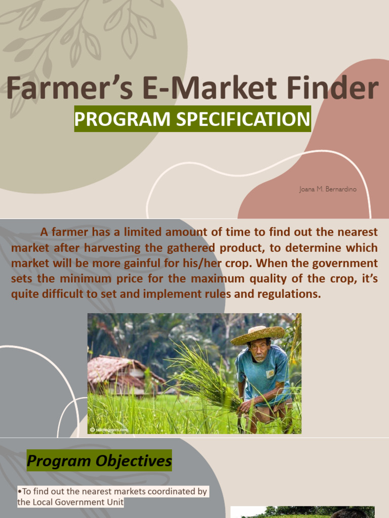 Bernardino - Joana - Prog Specification - Farmers E-Market Finder | PDF ...
