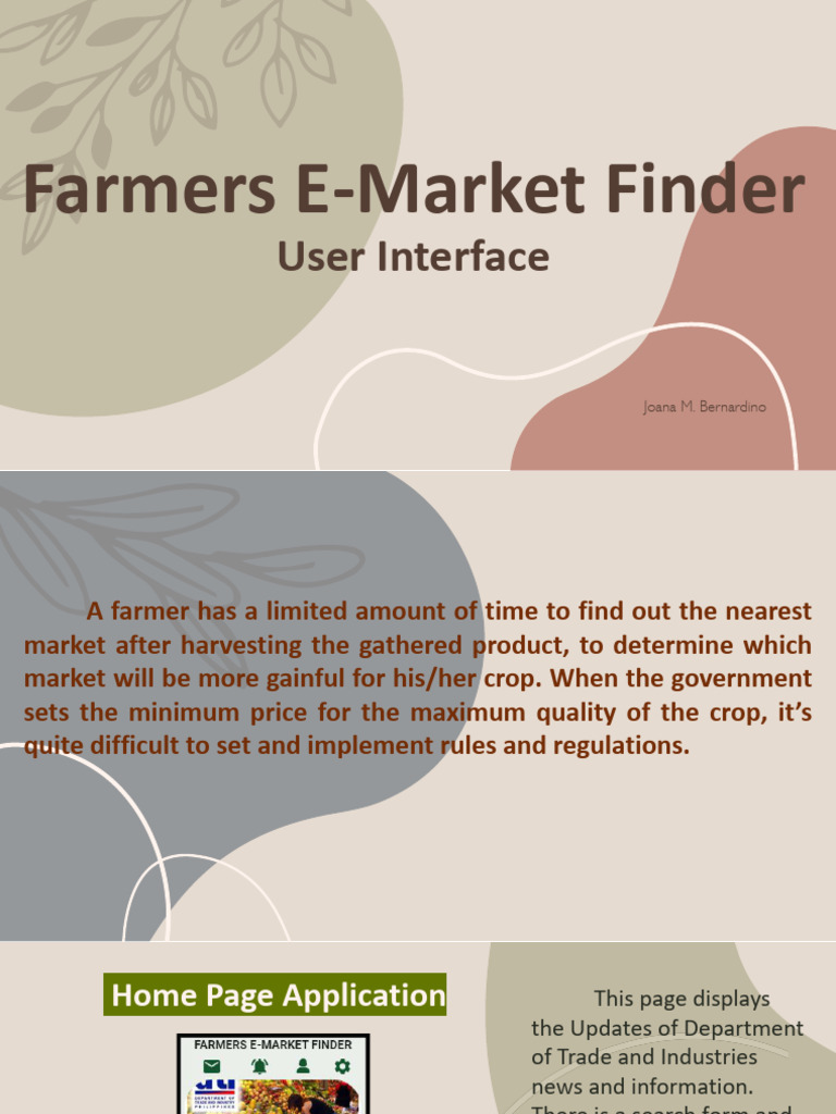 User Interface of Farmers E-Market Finder | PDF | Market (Economics ...