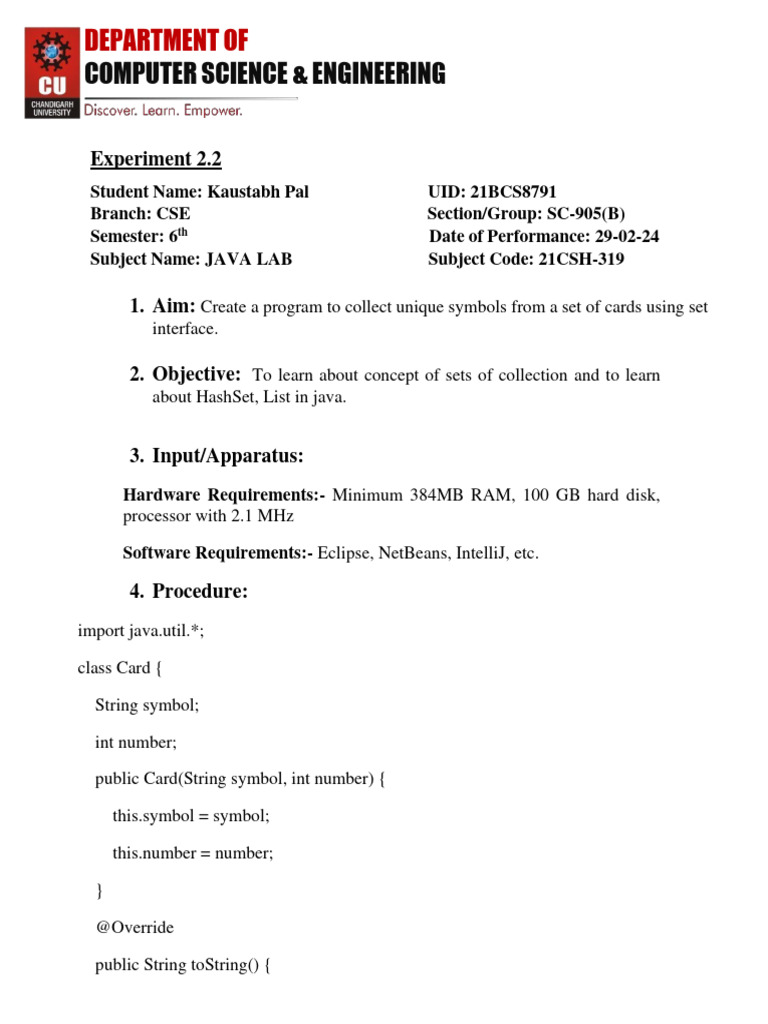 Exp 2.2 | PDF | Computing | Computer Programming