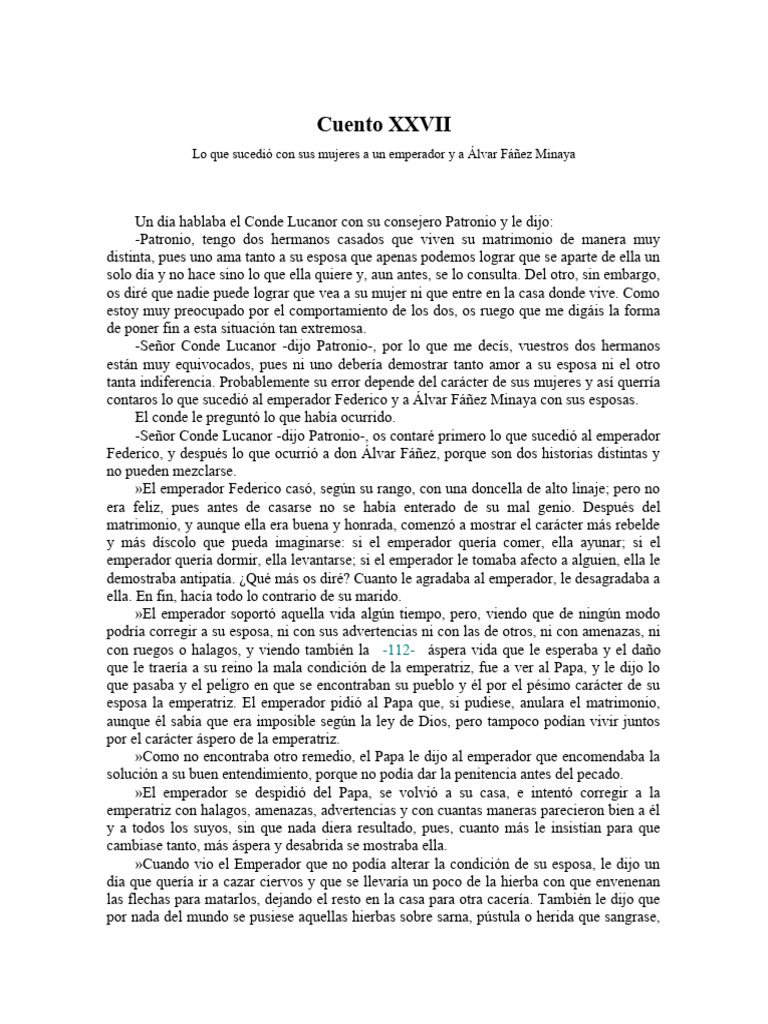 Consejos Matrimoniales del Conde Lucanor | PDF