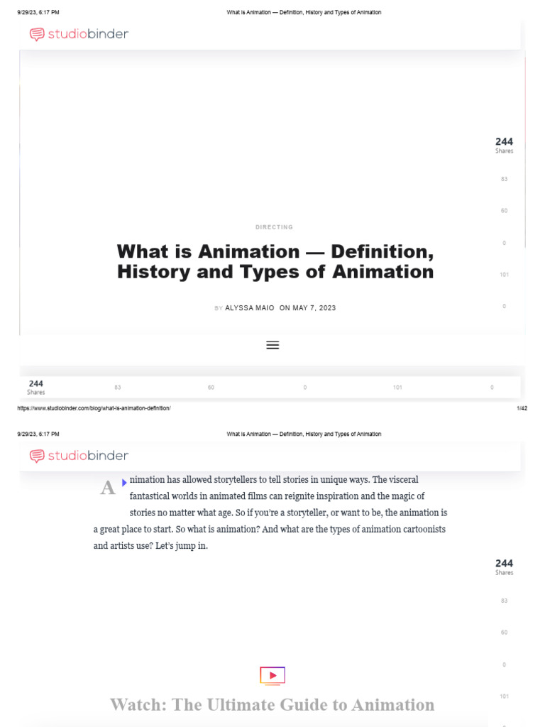 What Is Animation - Definition, History and Types of Animation | PDF | Animation | Computer ...