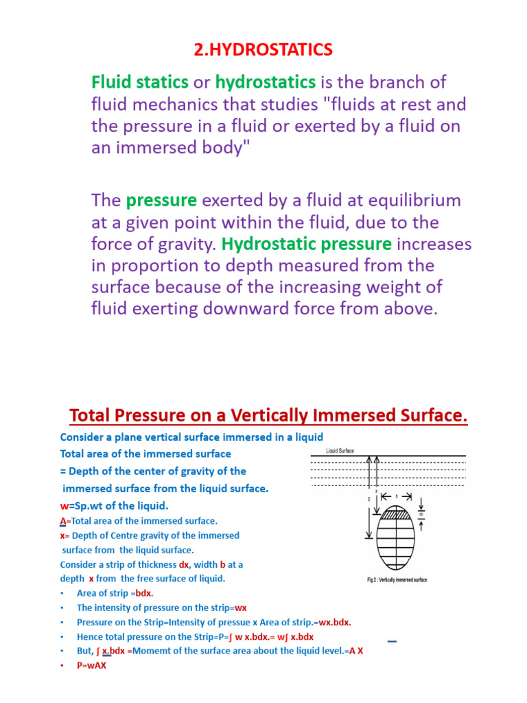 Hydrostatics | Download Free PDF | Pressure | Classical Mechanics