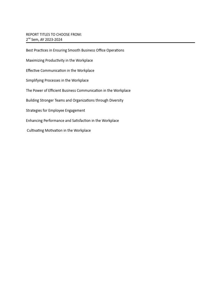 Module 5 Report Titles | PDF