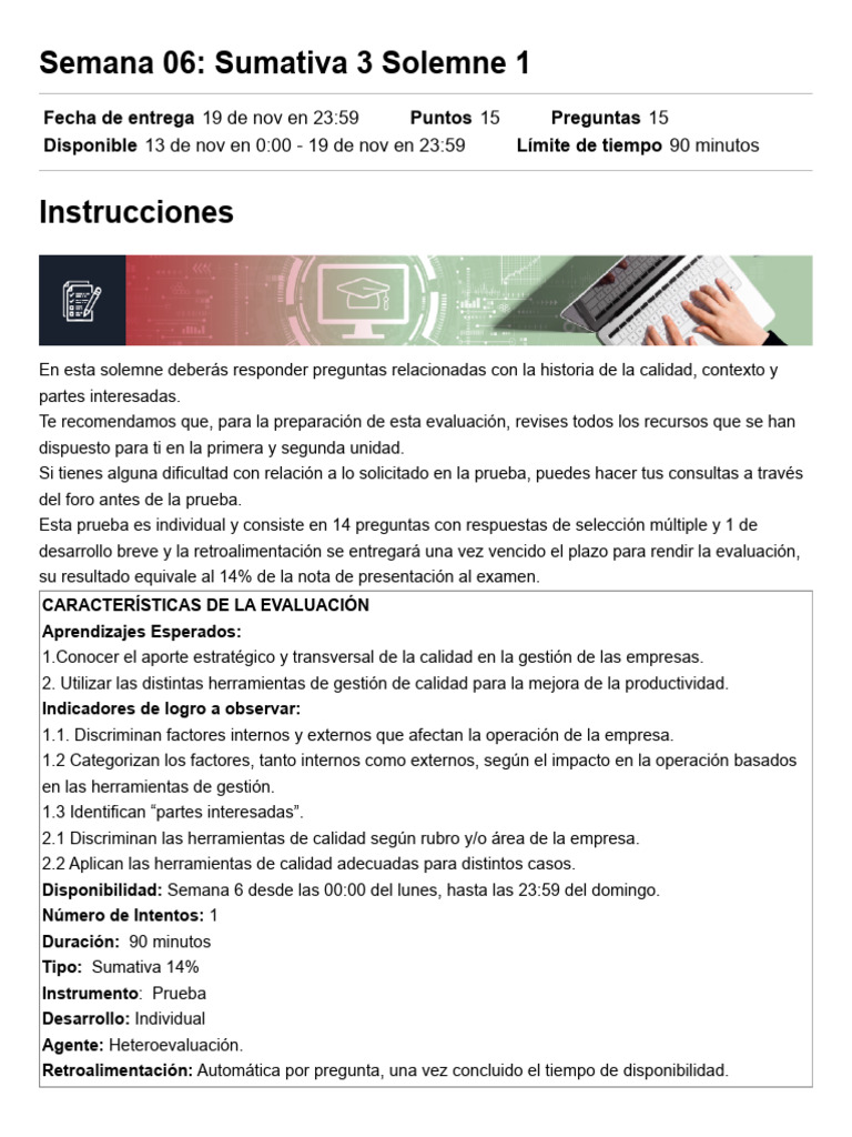 Semana 06 - Sumativa 3 Solemne 1 - 202325.2941 - GESTION DE LA CALIDAD | PDF | Análisis FODA ...