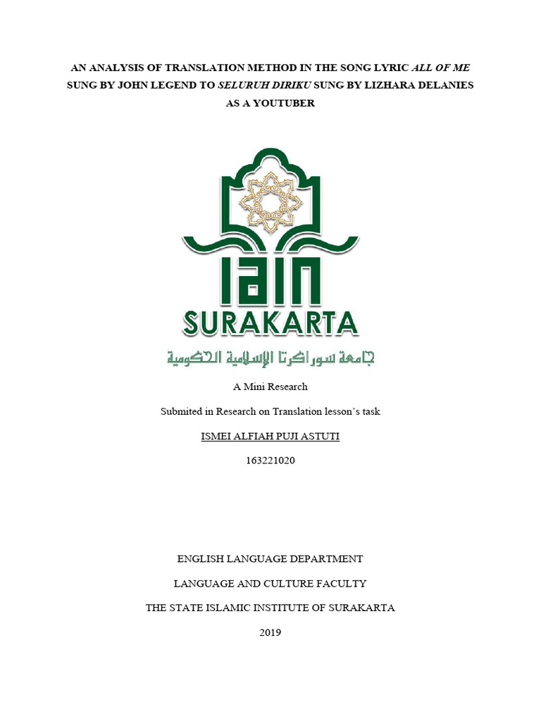 Tugas Research On Trnslation (Ismei Alfiah) ) | PDF | Translations ...