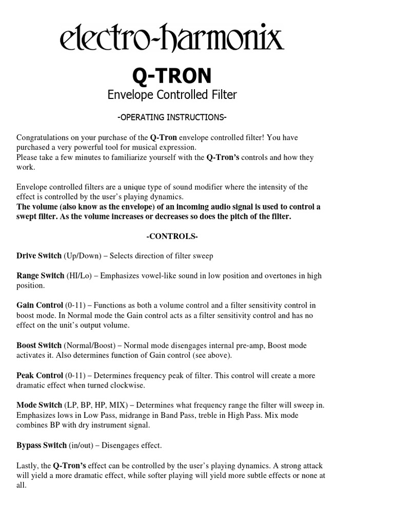 Q Tron Manual | PDF | Electronics | Electrical Engineering