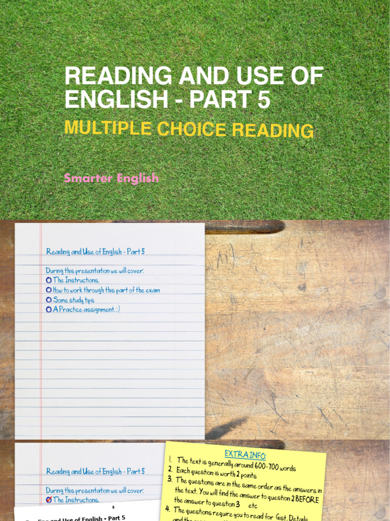 Reading and Use of English Part 5 | PDF