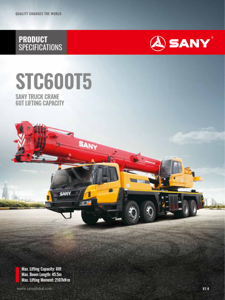 Sany - Crane Brochure STC600T5 | PDF | Crane (Machine) | Axle