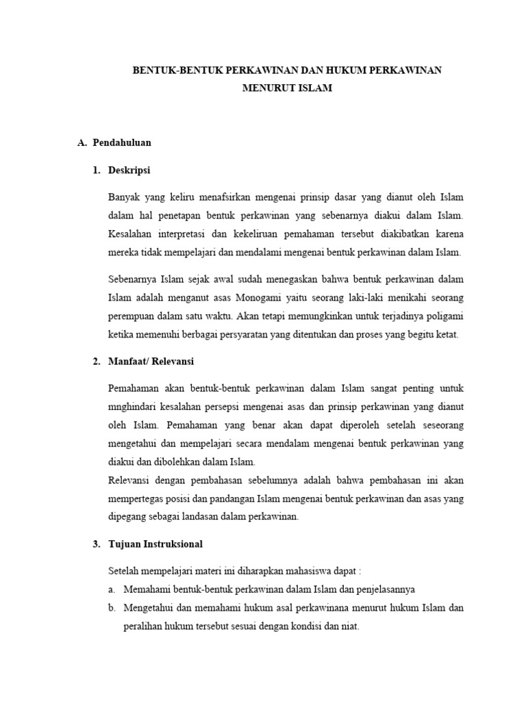 Bentuk Perkawinan | PDF