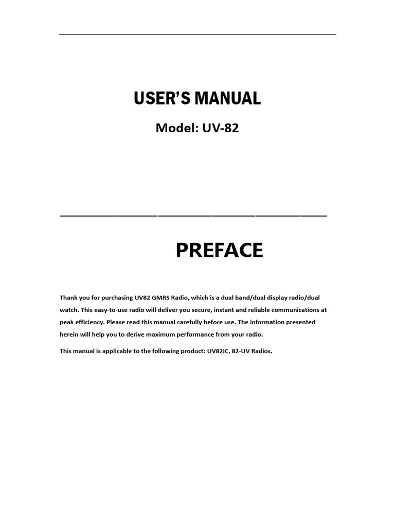 User'S Manual: - Preface | Download Free PDF | Battery Charger | Radio