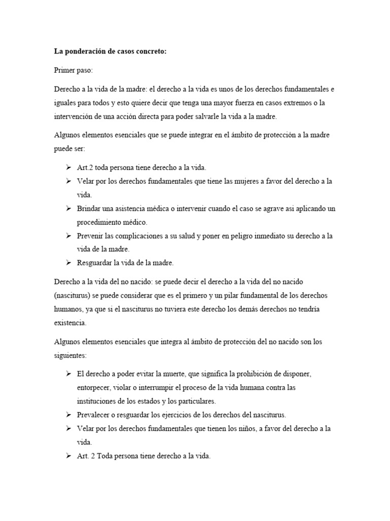Derechos a la Vida: Madre y Nasciturus | PDF | Derechos humanos | Derechos