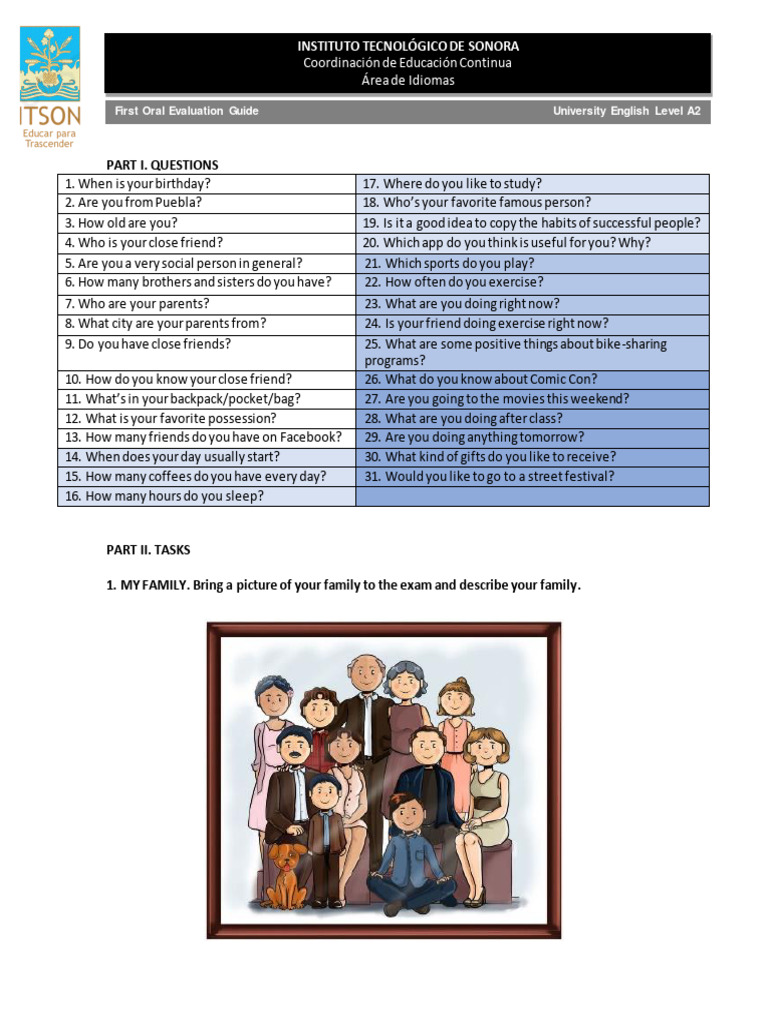 1st Oral Guide Nivel A2 (Ene-May 2024) EVOLVE | PDF | Career & Growth | Social Science