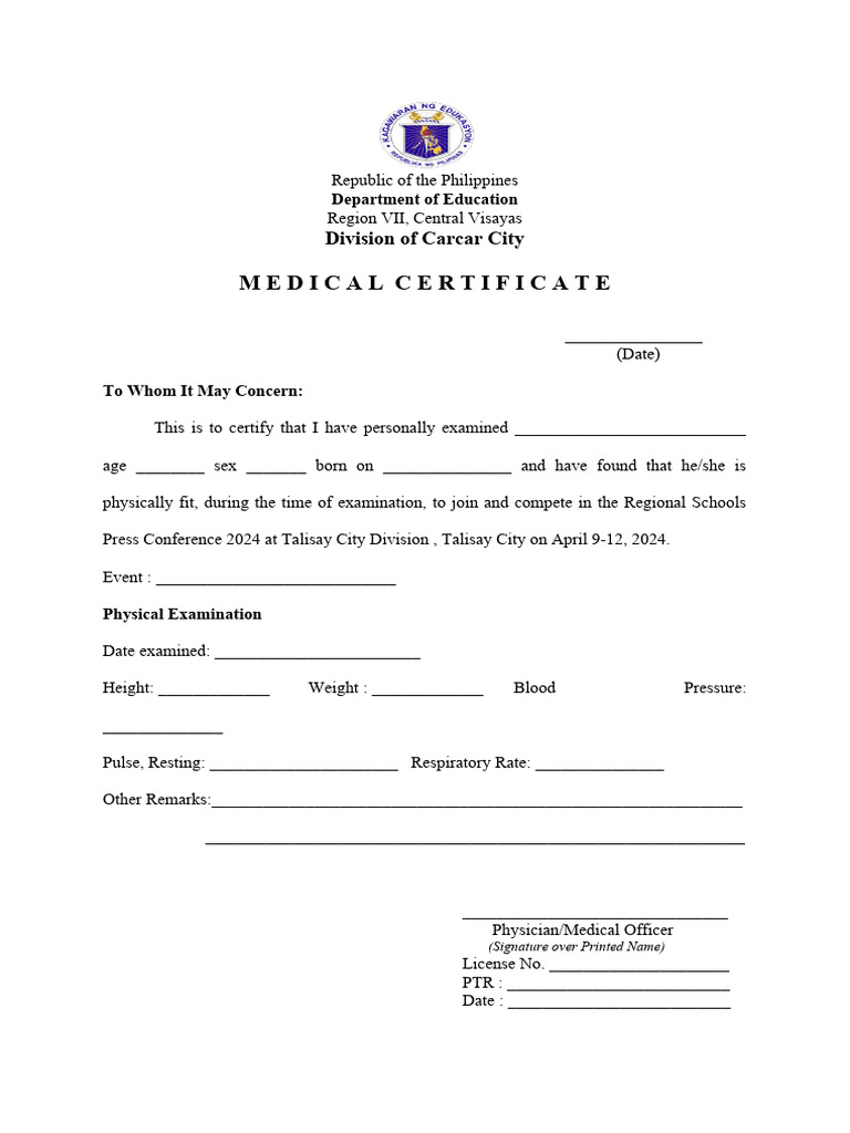 Medical Certificate | PDF | Career & Growth | Business