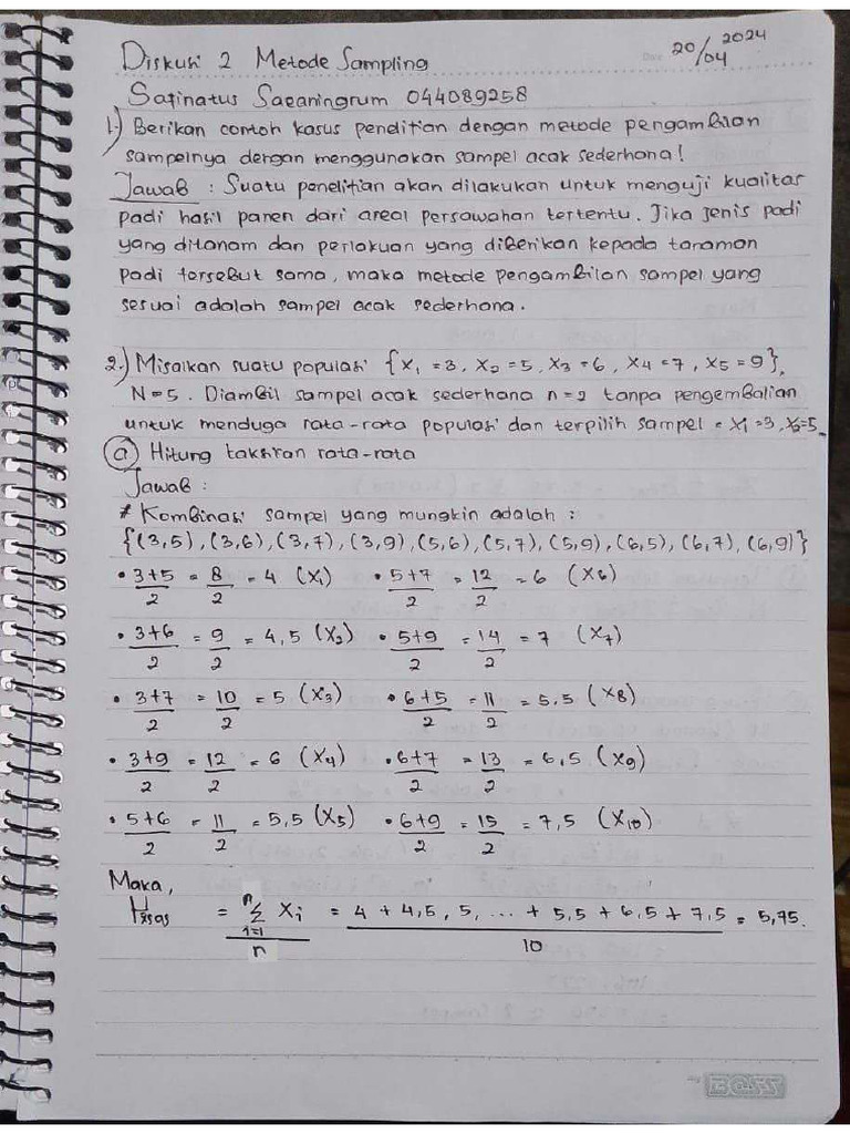 Diskusi 2 Metode Sampling | PDF