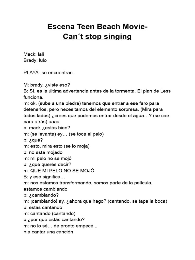 Escena Teen Beach Movie | PDF