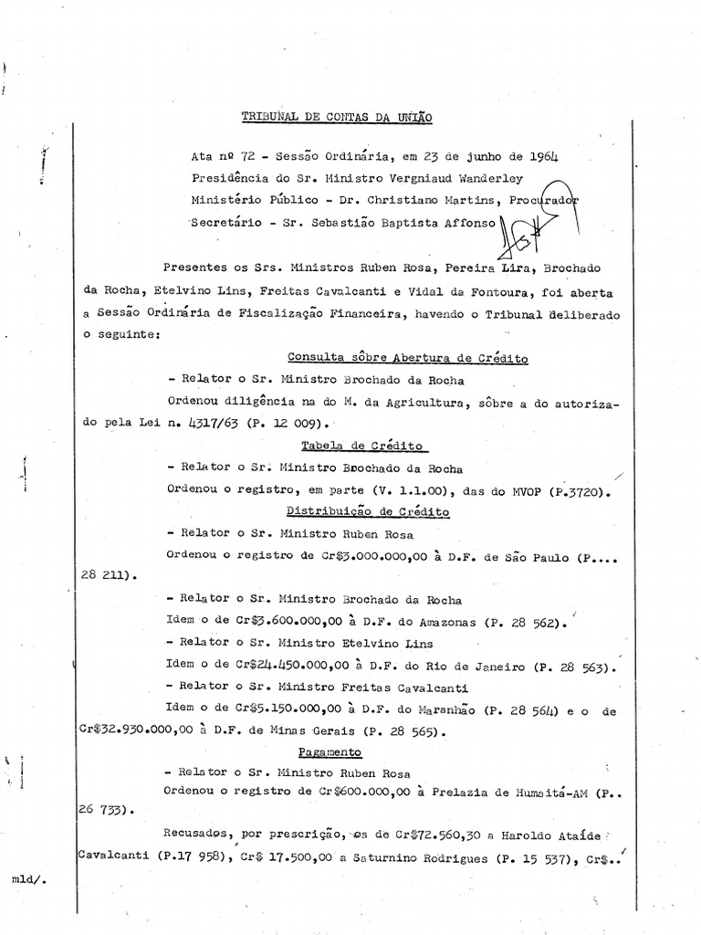 Ata 72-Plenário 1964 | PDF