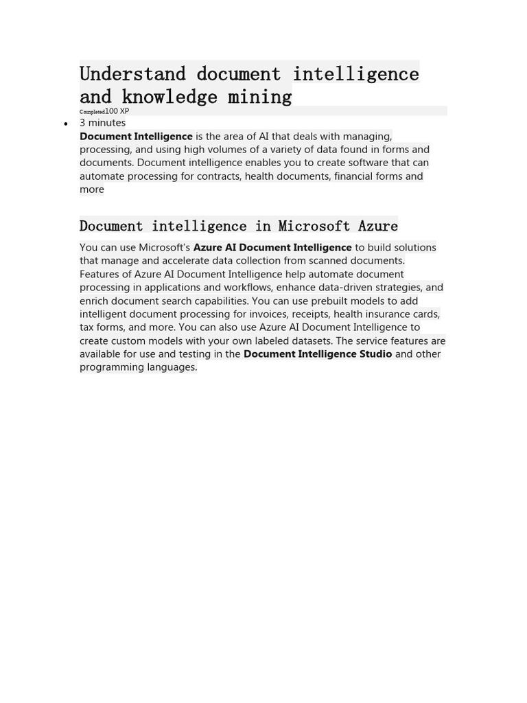 Document Intelligence & Knowledge Mining | PDF