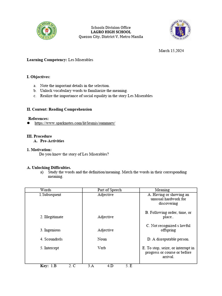Acosta - Les Miserables LP | PDF | Les Misérables | Linguistic Typology